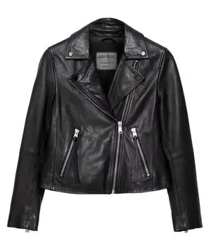 ALLSAINTS Dalby Slim Fit Leather Biker Jacket - Black