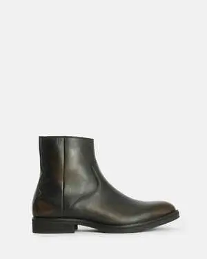 ALLSAINTS Lang Leather Boots - Dark Brown