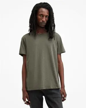 ALLSAINTS Figure Crew Neck Raw Edge T-shirt Thyme Green