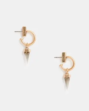 ALLSAINTS AllSaints Laio Spike Hoop Earrings Warm Brass/black