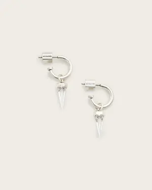 ALLSAINTS Laio Spike Hoop Earrings - Warm Silver/clear