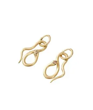 Ileana Makri Jungle Snake 18-karat Diamond Hoop Earrings - Gold