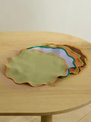 La DoubleJ Cloud Set Of Four Linen Placemats - Multi