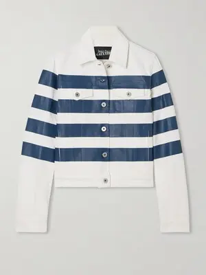 Jean Paul Gaultier Striped Denim Trucker Jacket