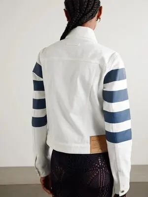 Jean Paul Gaultier Striped Denim Trucker Jacket