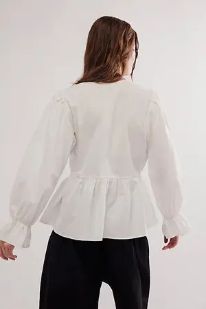 NIGEL PRESTON Poplin Cinched Top