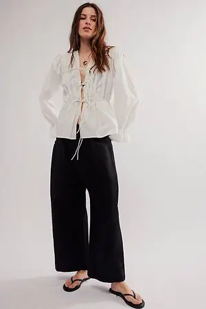 NIGEL PRESTON Poplin Cinched Top