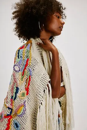 Free People Sunrise Handmade Shawl - Ivory