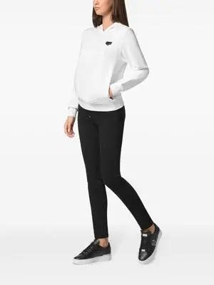 Philipp Plein Logo Plaque Hoodie - White
