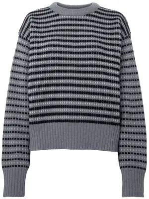 JW Anderson Striped Jacquard Wool Sweater - Grey