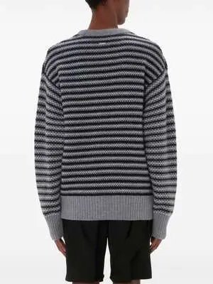 JW Anderson Striped Jacquard Wool Sweater - Grey