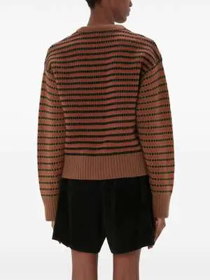 JW Anderson Striped-jacquard Wool Sweater - Brown
