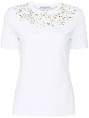 Ermanno Scervino Lace-detail Crystal-embellished T-shirt