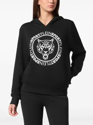 PLEIN SPORT Logo-print Hoodie - Black