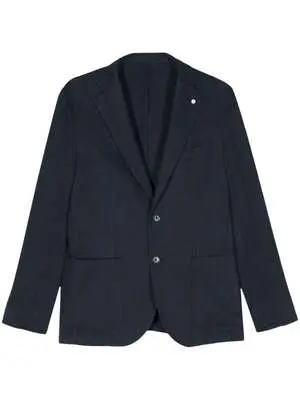 LUIGI BIANCHI MANTOVA Herringbone Blazer - Blue
