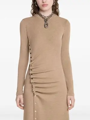 Rabanne Asymmetric Long-sleeve Dress