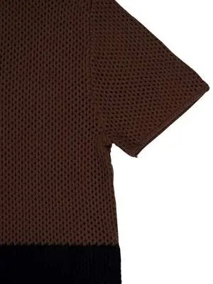 Commas Two-tone Crochet Polo Shirt