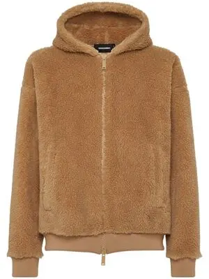 Dsquared2 Logo-embroidered Sherpa Hooded Jacket