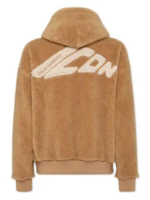 Dsquared2 Logo-embroidered Sherpa Hooded Jacket