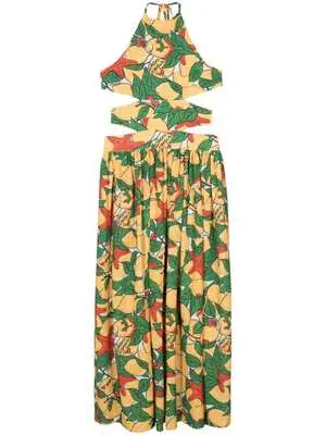 ALESSANDRO ENRIQUEZ Lemon-print Maxi Dress