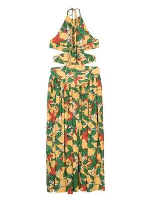 ALESSANDRO ENRIQUEZ Lemon-print Maxi Dress