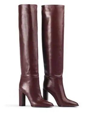LE SILLA 110mm Elsa Block-heel Leather Boots - Red