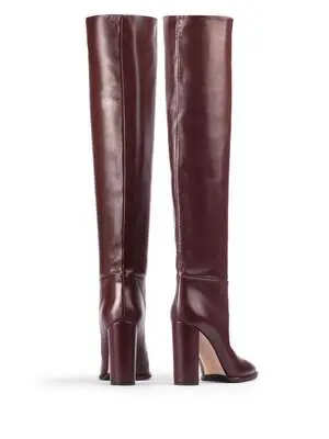 LE SILLA 110mm Elsa Block-heel Leather Boots - Red