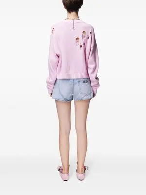 AREA Butterfly-embellished Cardigan - Pink