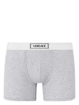 Versace 90s Logo Ribbed Boxers - Grey