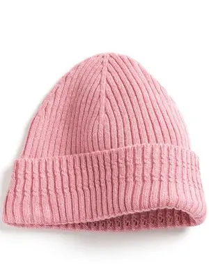 BARRIE Flecked Cashmere Beanie - Pink