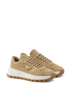 Prada Prax 01 Suede Sneakers - Neutrals