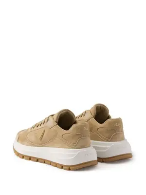 Prada Prax 01 Suede Sneakers - Neutrals