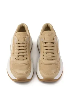 Prada Prax 01 Suede Sneakers - Neutrals