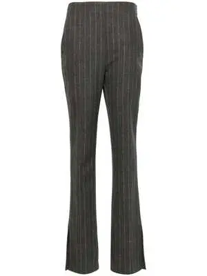 GENNY Pinstripe Wool Trousers - Grey