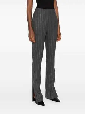 GENNY Pinstripe Wool Trousers - Grey