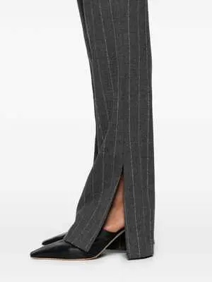 GENNY Pinstripe Wool Trousers - Grey