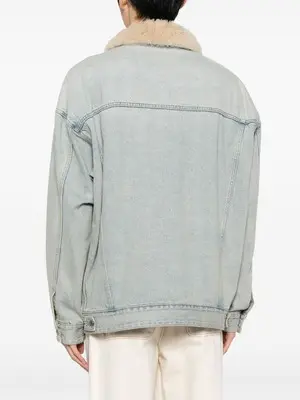 We11Done Shearling-collar Denim Jacket