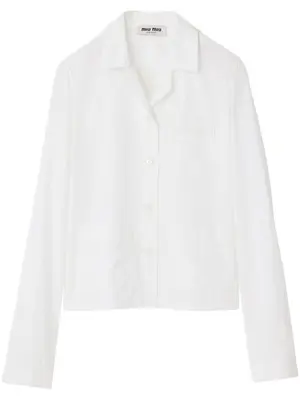 Miu Miu Pocket Poplin Shirt - White
