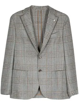 LUIGI BIANCHI MANTOVA Tartan Blazer - Grey