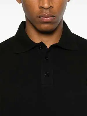 Saint Laurent Cassandre-embroidered Piqué Polo Shirt