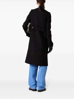 Miu Miu Embroidered Logo Poplin Trousers - Blue