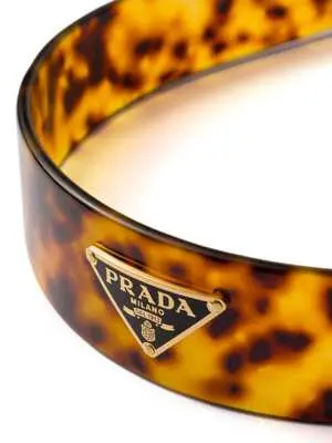 Prada Triangle-logo Plexiglas Headband - Brown