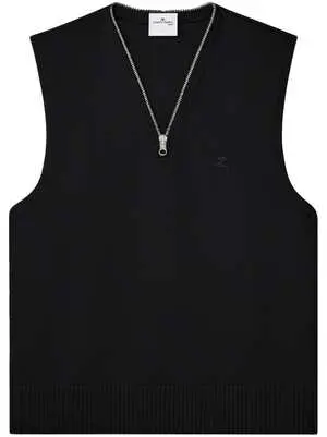 COURREGES V-neck Sleeveless Sweater