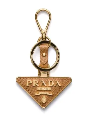 Prada Leather Keychain - Gold