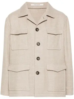 Tagliatore Wool Shirt Jacket - Neutrals