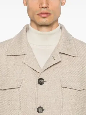 Tagliatore Wool Shirt Jacket - Neutrals