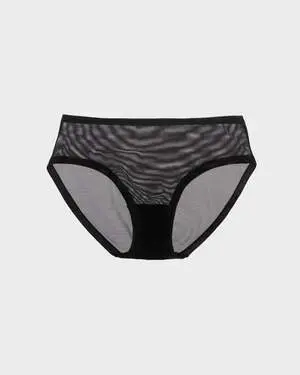 EBY Mesh Brief Panties, Seamless - Black