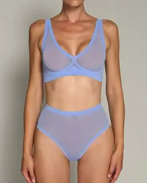 EBY Mesh High Cut Waisted Panties, Seamless - Jacaranda