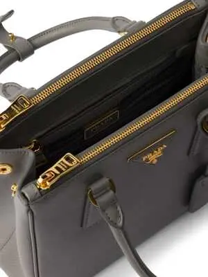 Prada Galleria Saffiano Leather Shoulder Bag - Grey