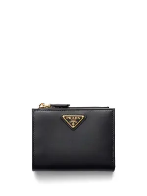 Prada Triangle-logo Leather Wallet - Black